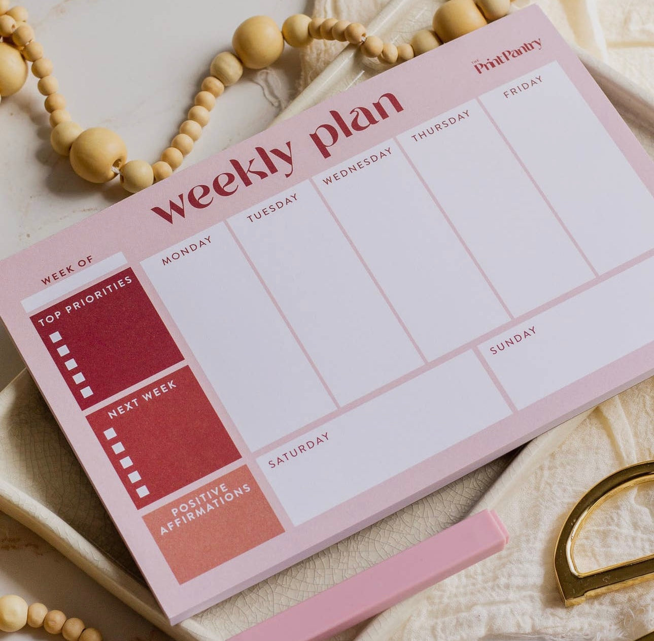 Weekly plan notepad – Rose James & Co