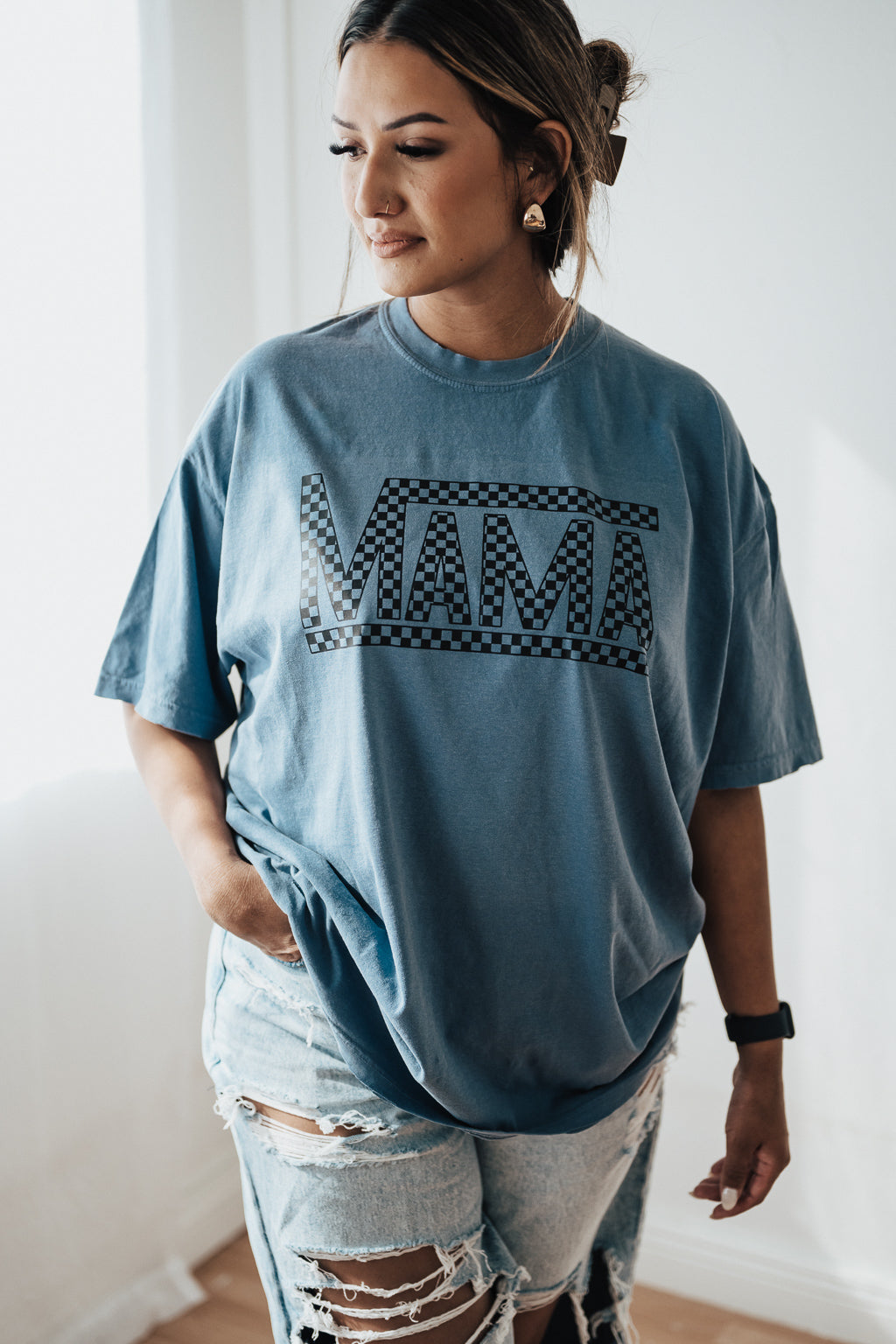 Checkered Mama Graphic Tee – Rose James & Co